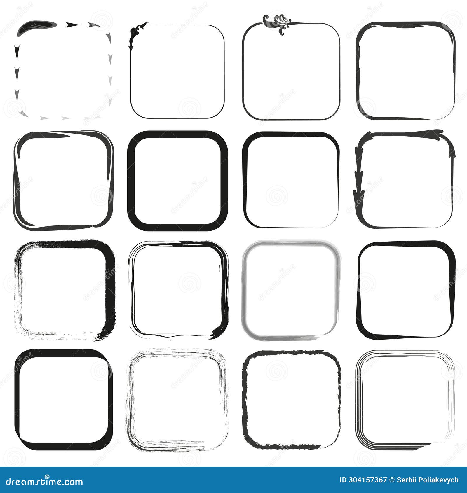 Set of Grunge Square. Vector Illustration. EPS 10 Stock Illustration ...