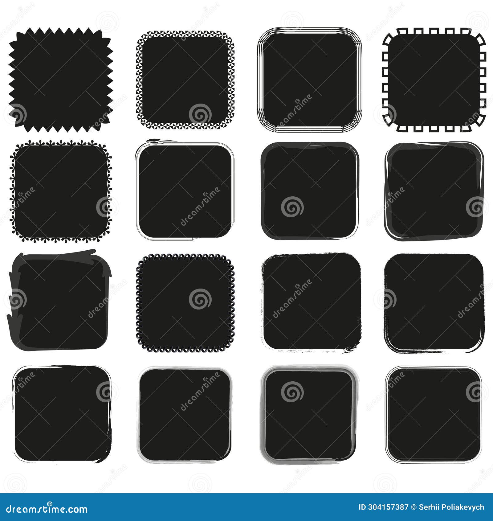 Set of Grunge Square. Vector Illustration. EPS 10 Stock Illustration ...