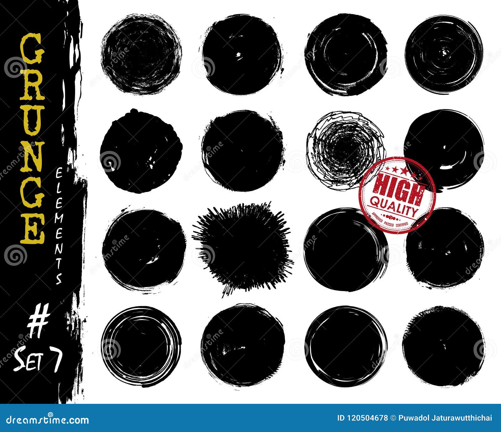 Set of Grunge Style Circle Shapes . Elements Vector Stock Vector ...