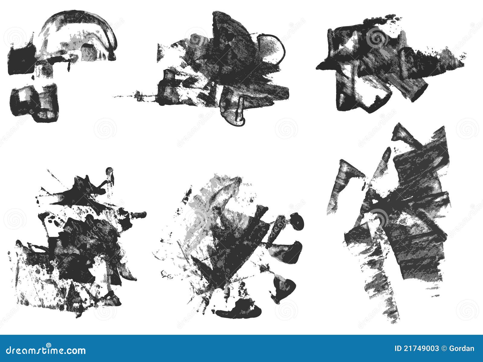 Set of Grunge Textured Design Elements Stock Vector - Illustration of ...