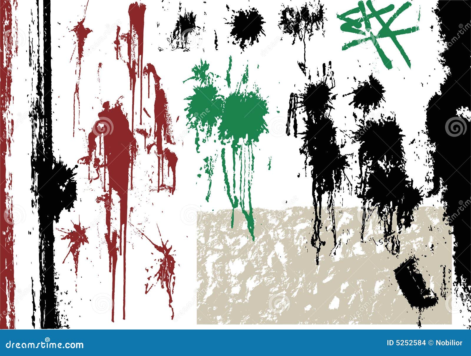 Set Grunge vector design. stock vector. Illustration of paint - 5252584