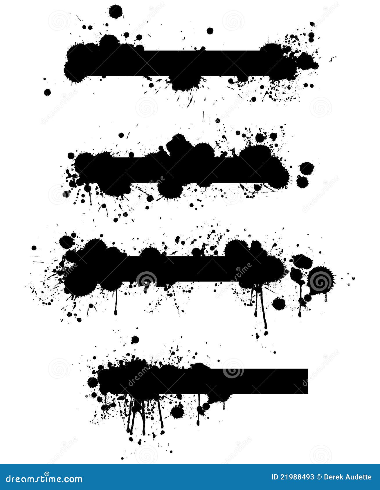 Set of Grunge Vector Splatter Banners Stock Vector - Illustration of ...