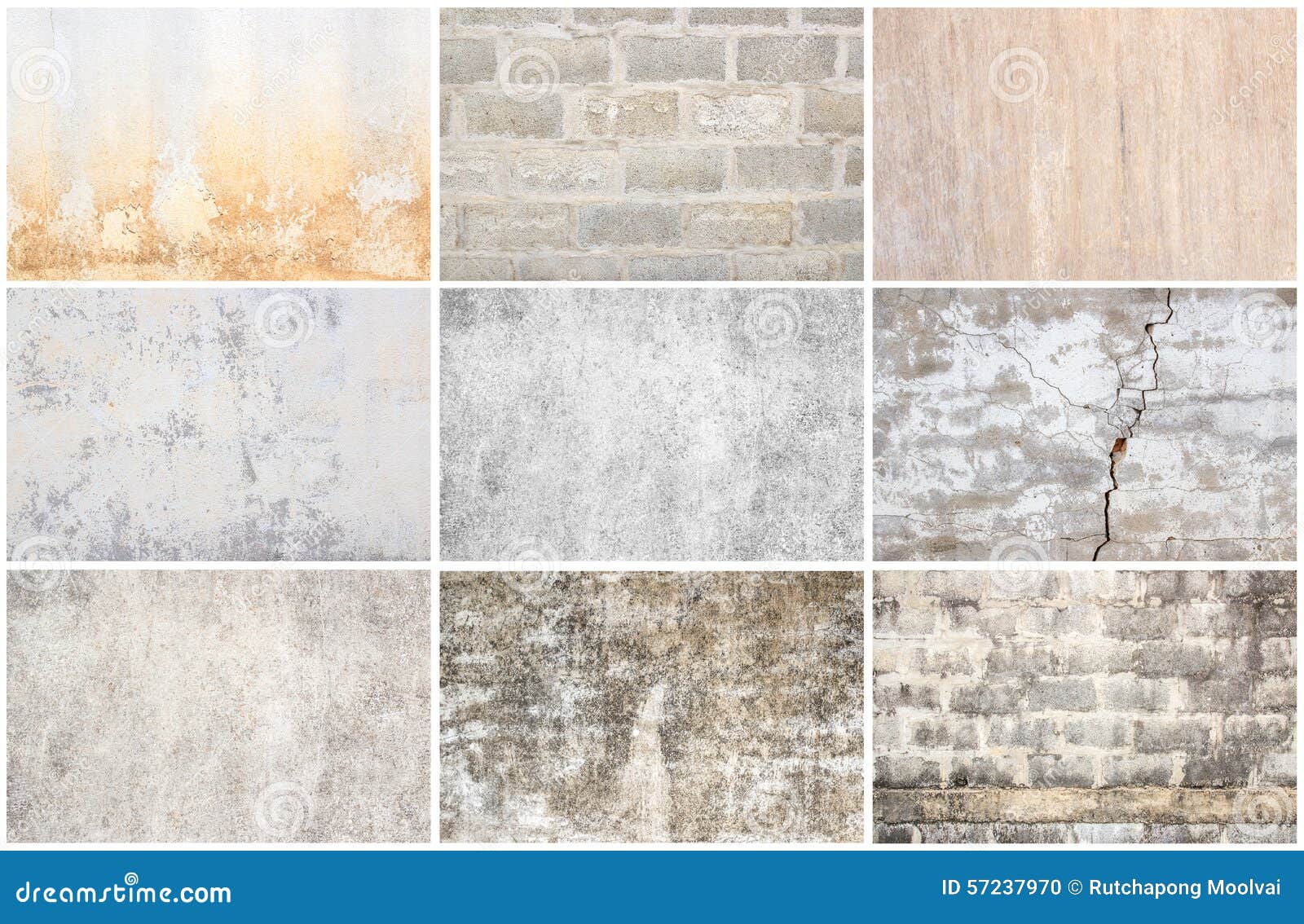 Set of Grunge Wall Background and Texture Stock Photo - Image of ...