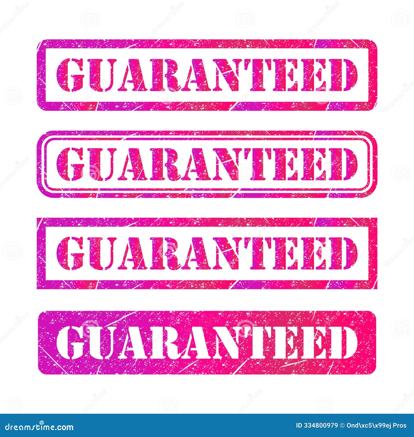 Set of Guaranteed Stamp Symbol, Label Sticker Sign Button, Text Banner ...