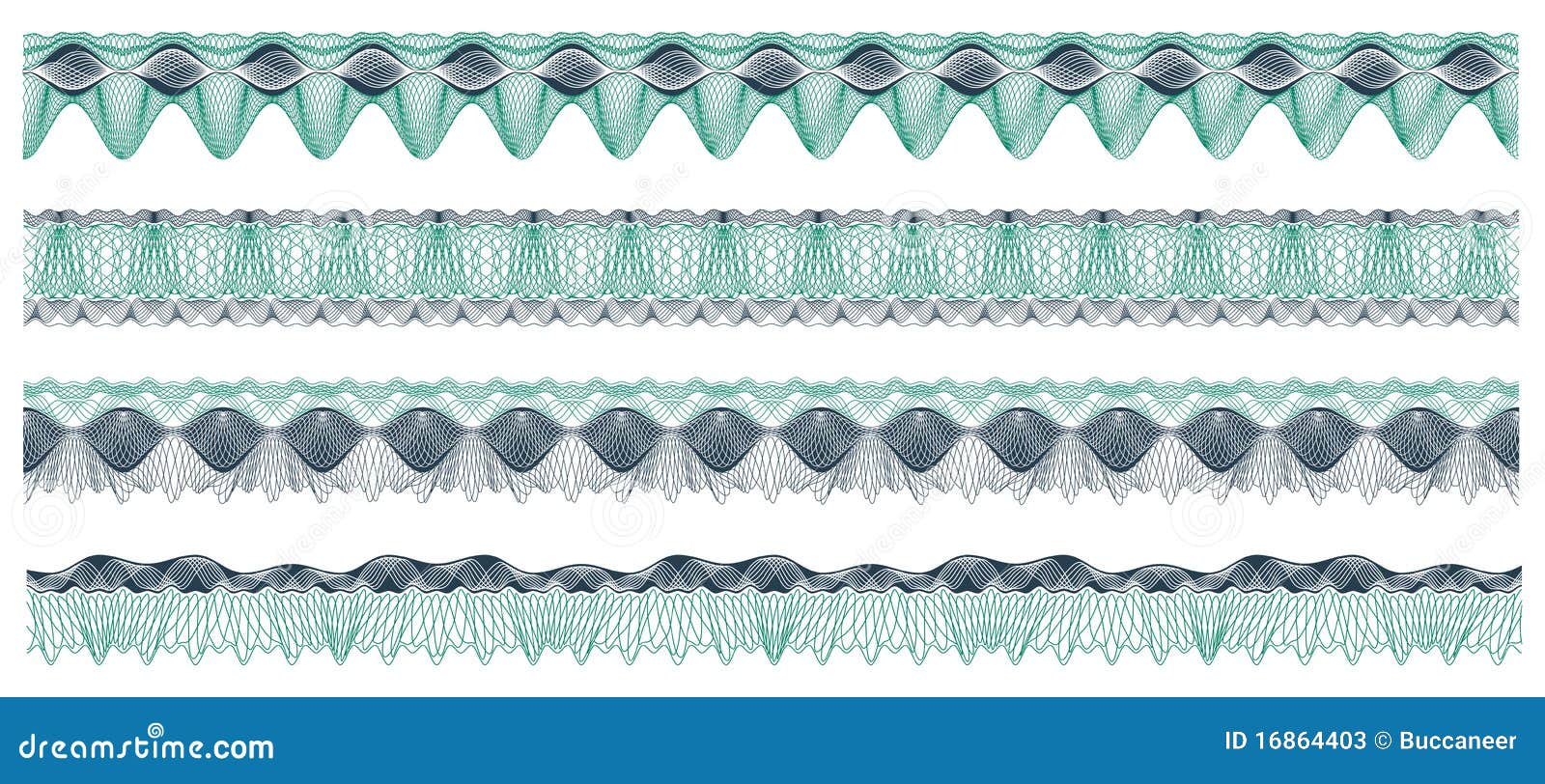 Set of guilloche borders stock vector. Illustration of strip - 16864403
