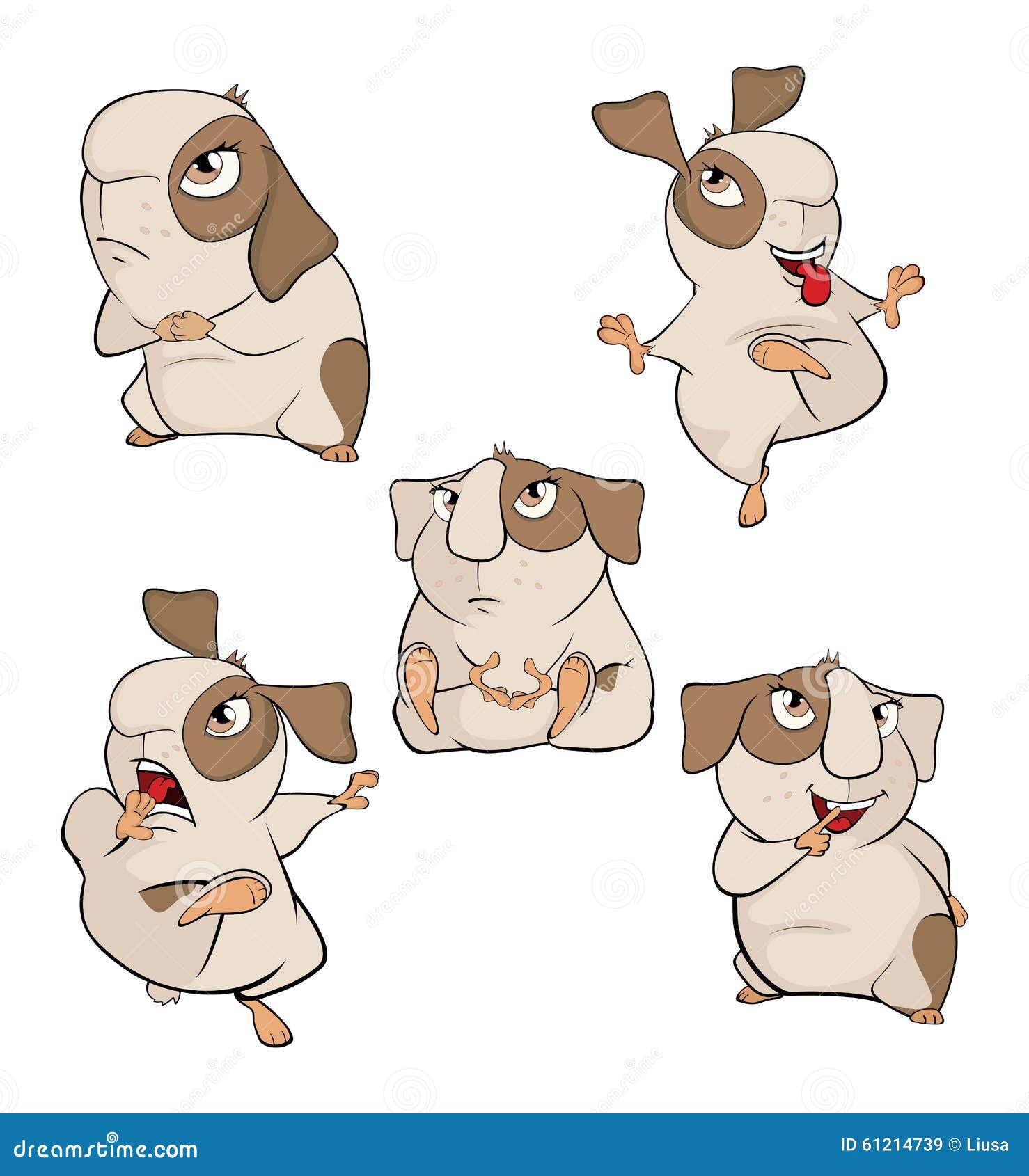 A Set of a Guinea Pigs Cartoon Stock Vector - Illustration of isolated ...
