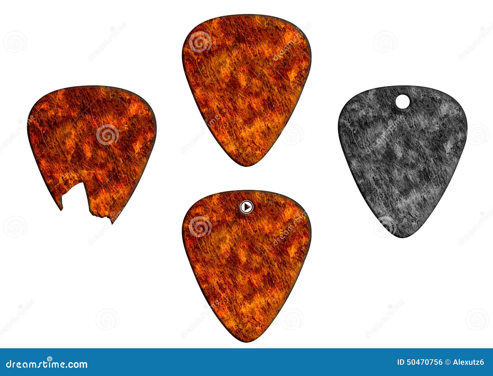 Set of Guitar Picks Fire Texture Stock Illustration - Illustration of ...