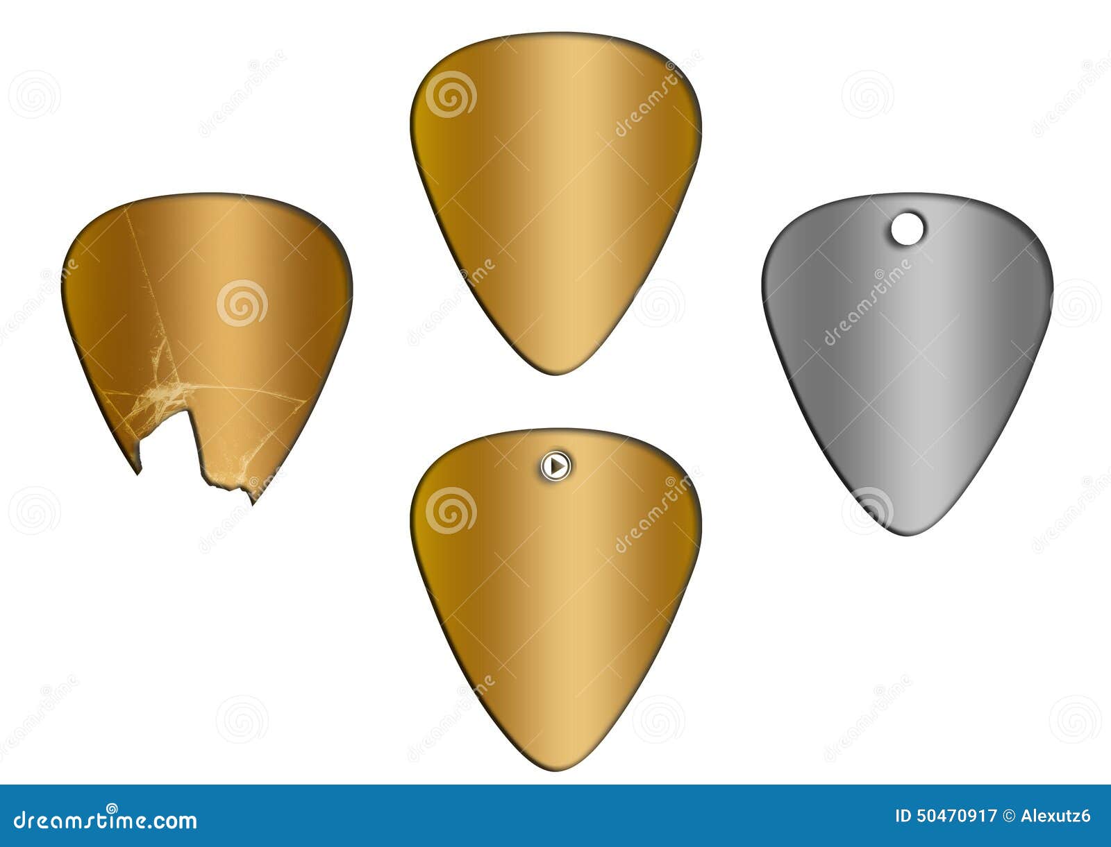 Set of Guitar Picks Gold Texture Stock Illustration - Illustration of ...