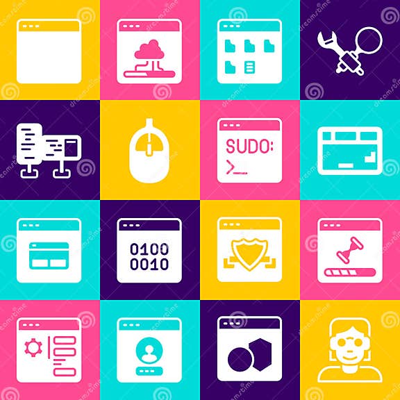 Set Hacker or Coder, Loading Data Window, Keyboard, Browser Files, Computer Mouse, Monitor ...