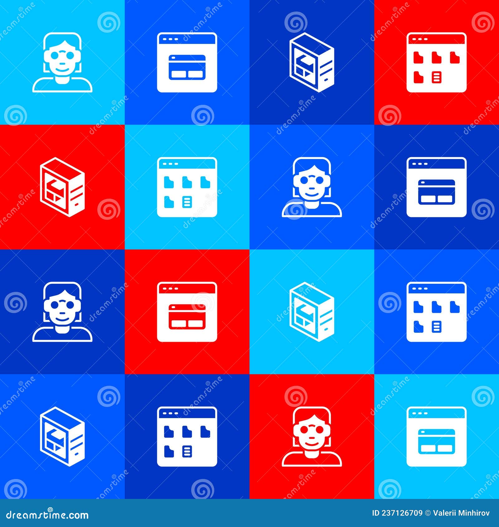 Set Hacker Or Coder Search Engine Computer And Browser Files Icon Vector Stock Vector