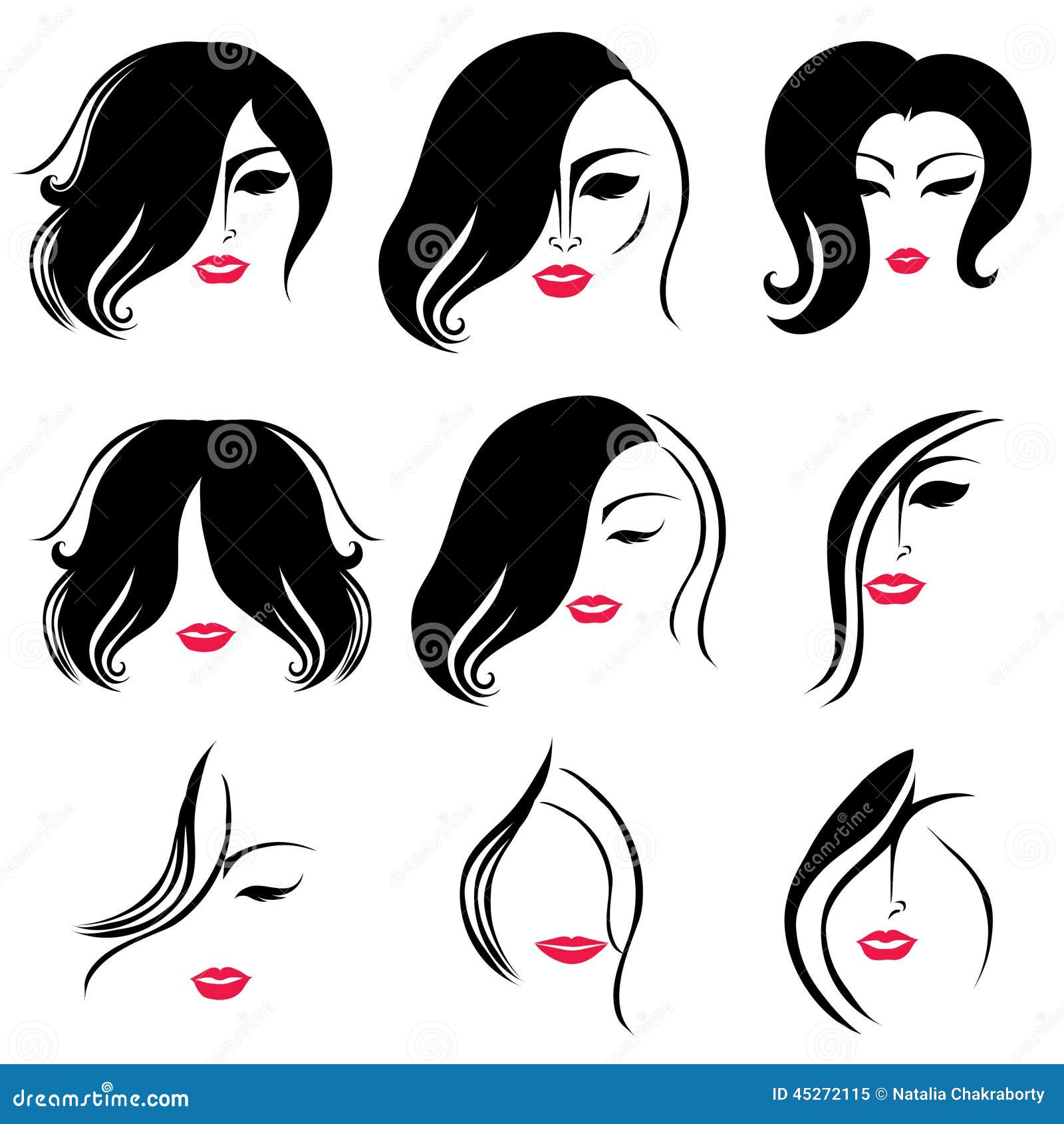 Set of hair styling stock vector. Illustration of comb - 45272115
