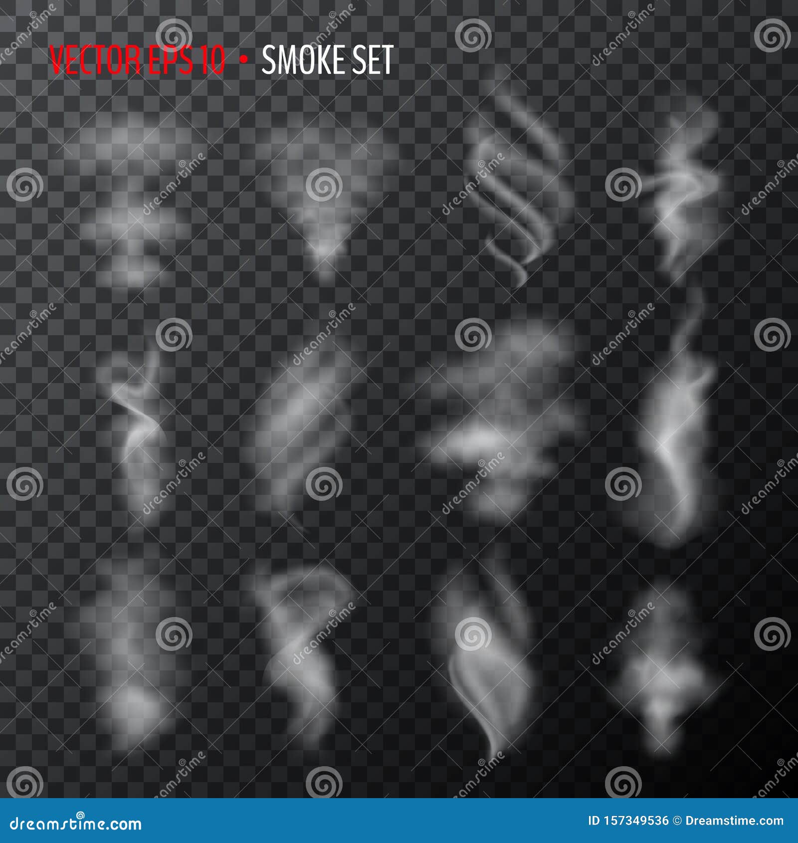 White smoke elements stock vector. Illustration of mist - 157349536