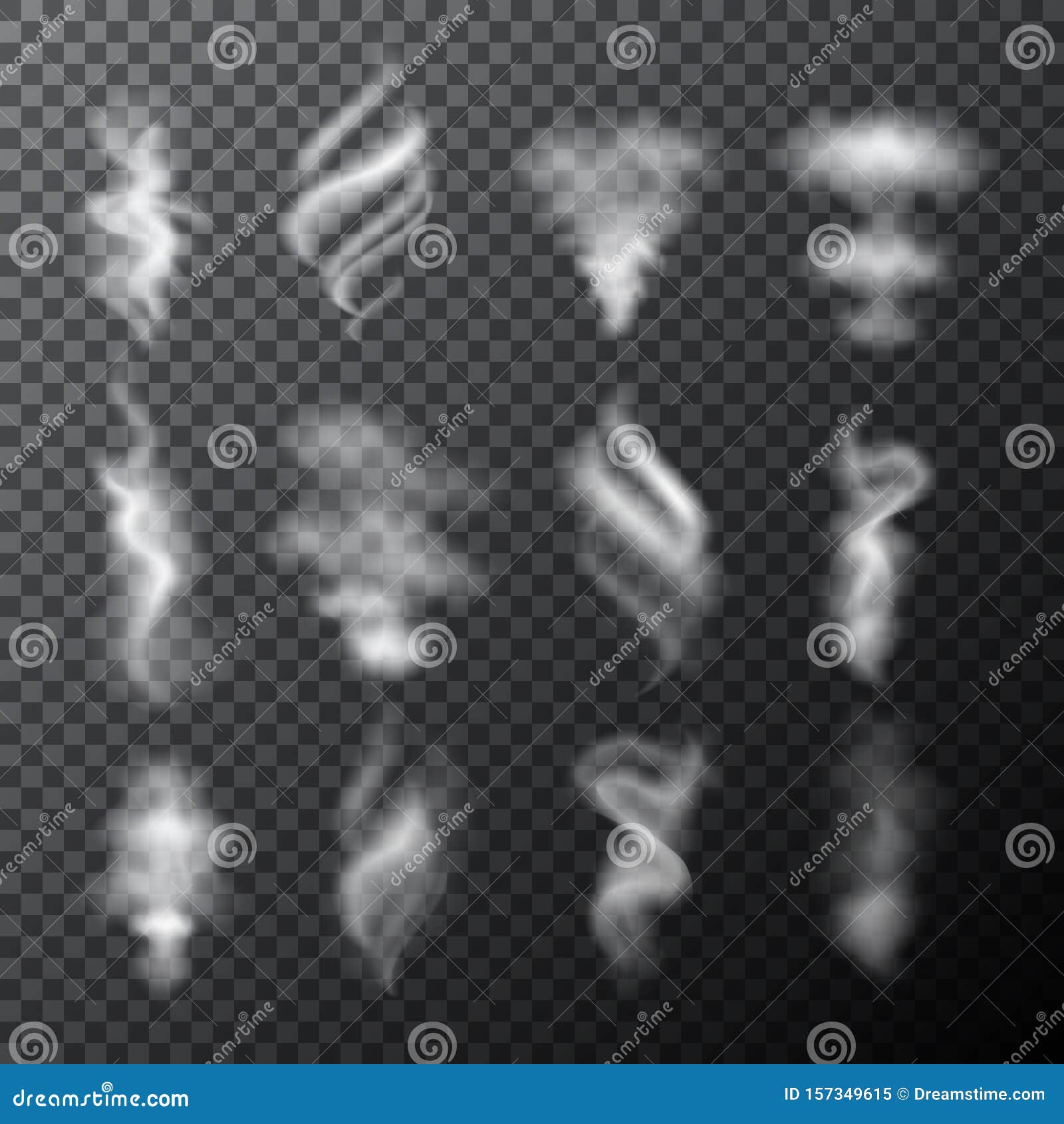 White smoke elements stock vector. Illustration of foggy - 157349615