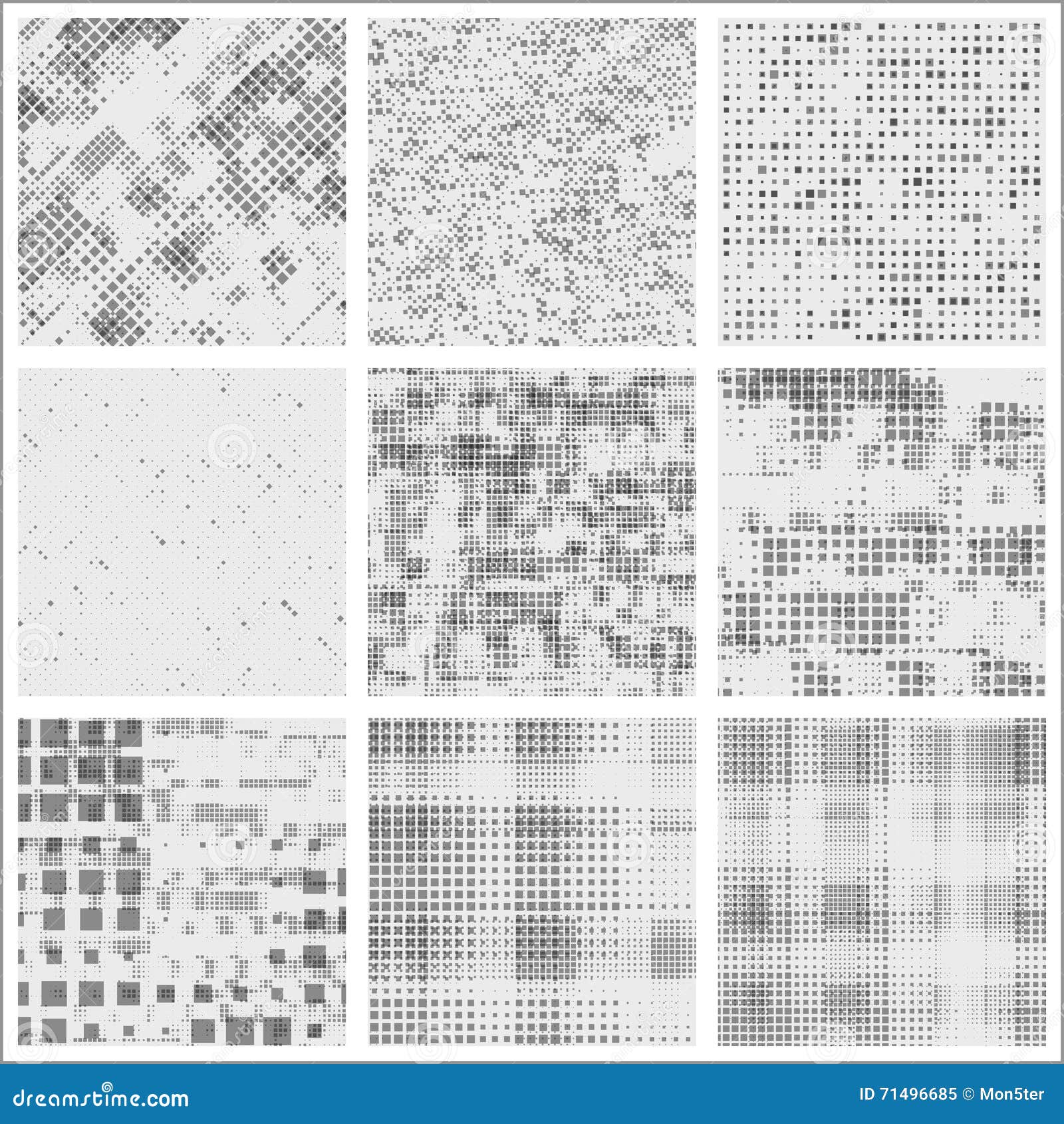 Set of Halftone Abstract Forms Stock Vector - Illustration of grunge ...