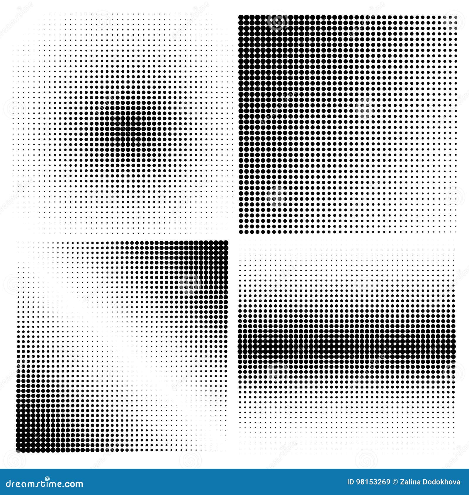 Set of Halftone Backgrounds. Black Color Stock Vector - Illustration of ...