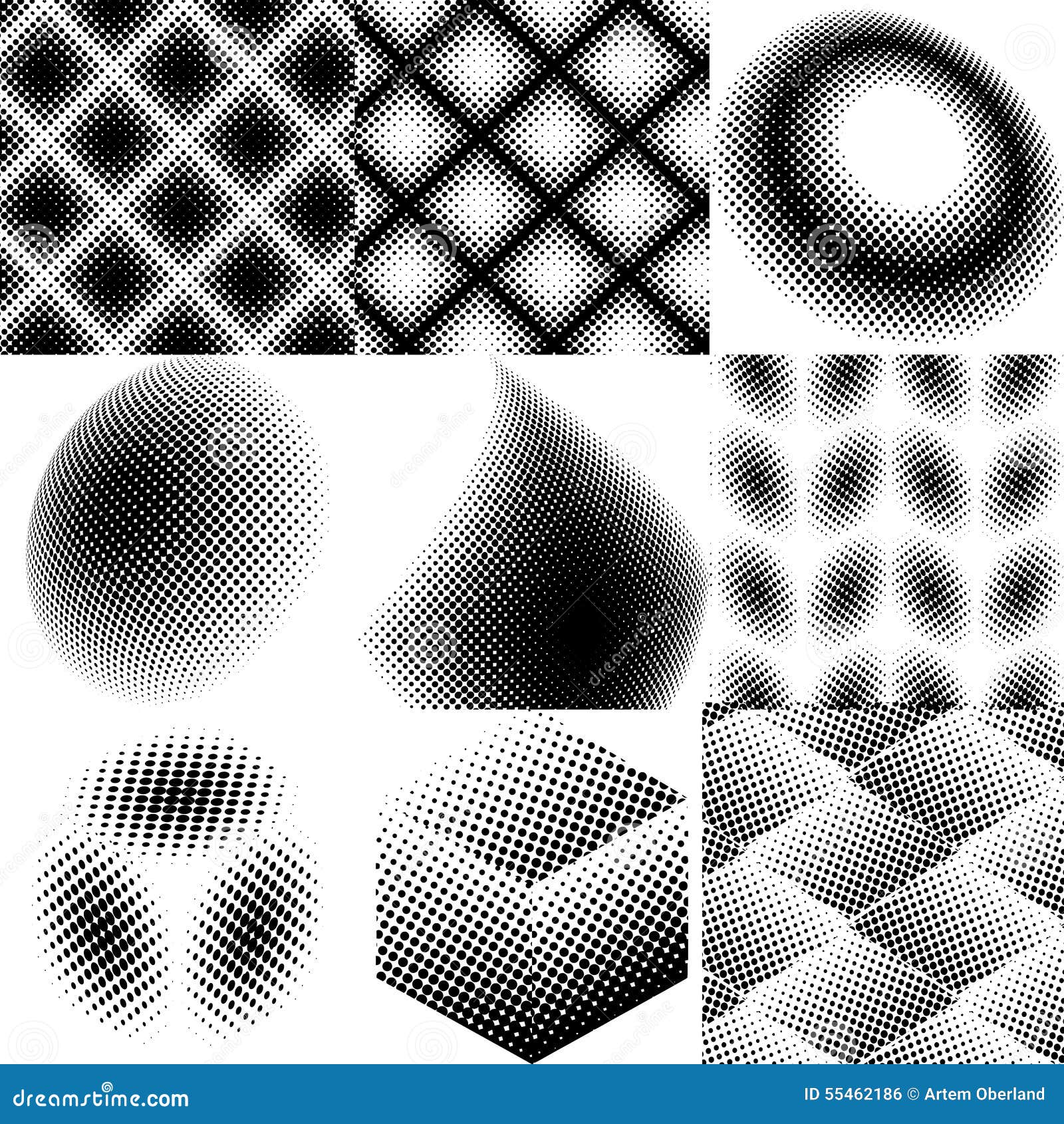Set of Halftone Dots Pattern Stock Vector - Illustration of element ...