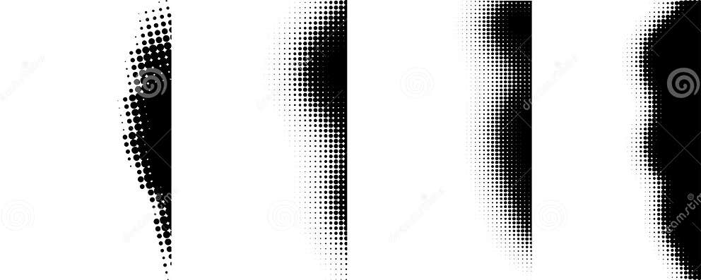 Set of Halftone Gradient Wave Patterns. Wavy Backgrounds. Half Tone ...