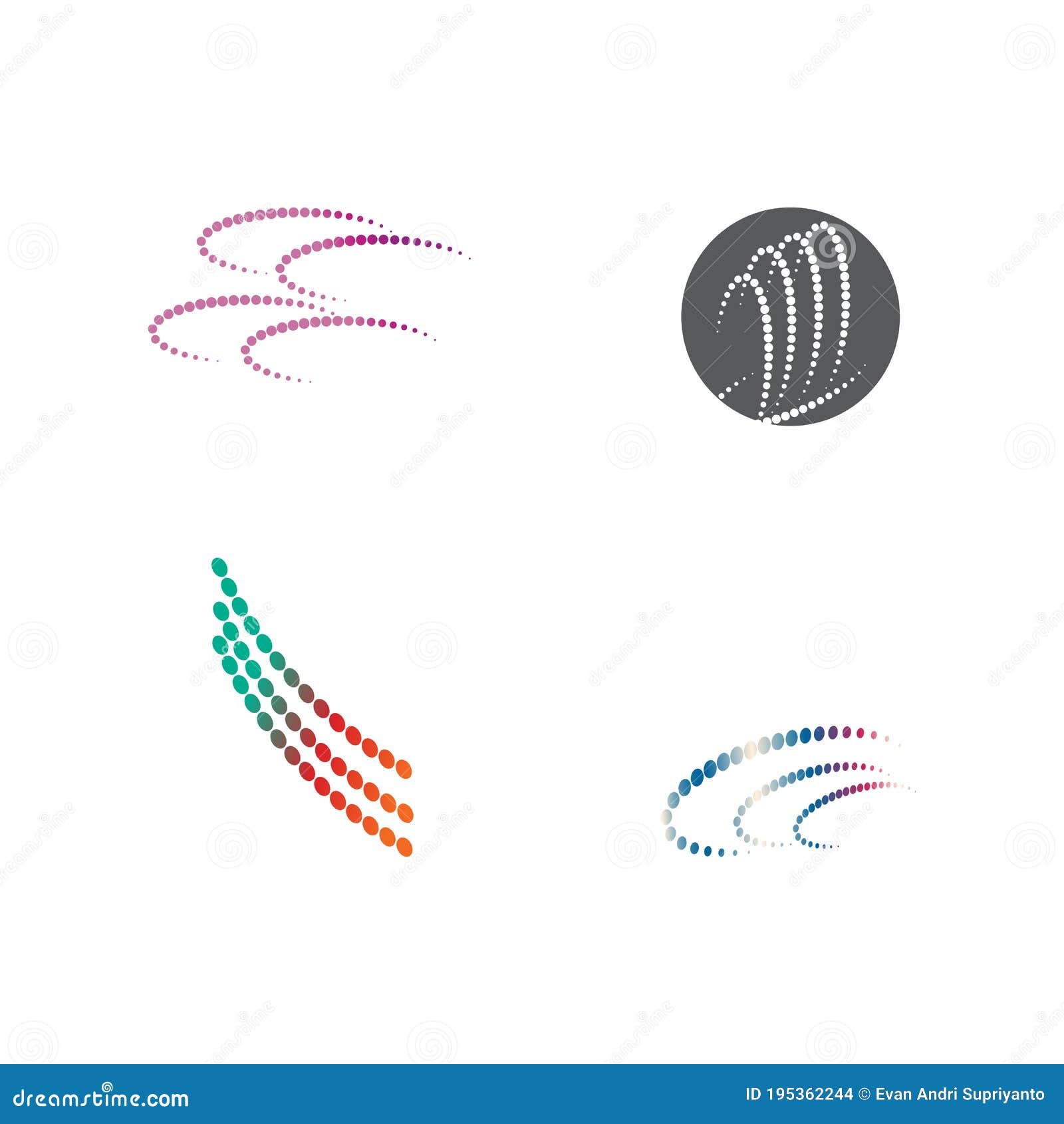 Set Halftone Logo Concept Vector Flat Design Stock Vector ...