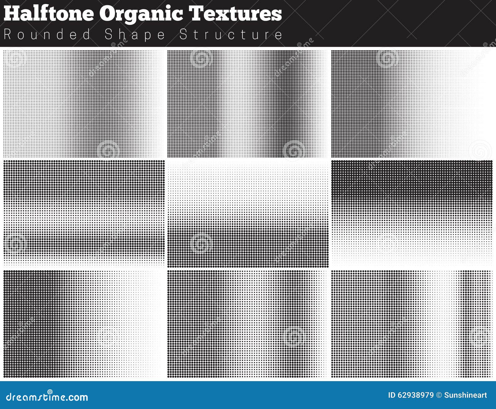 Set of Halftone Overlay Textures Stock Vector - Illustration of ...