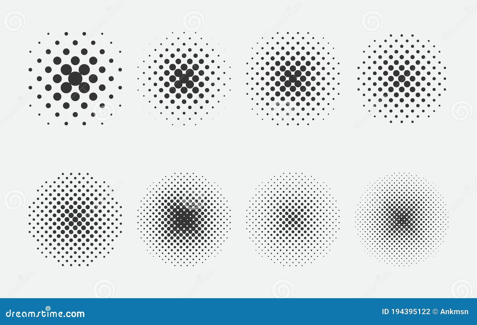 Set of Halftone Pattern for Comics. Design Elements Isolated on White ...