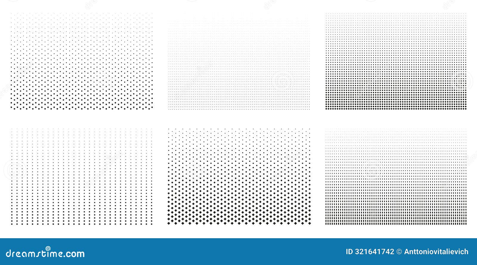 Set of Halftone Patterns with Dot Gradients for Backgrounds and Banners ...