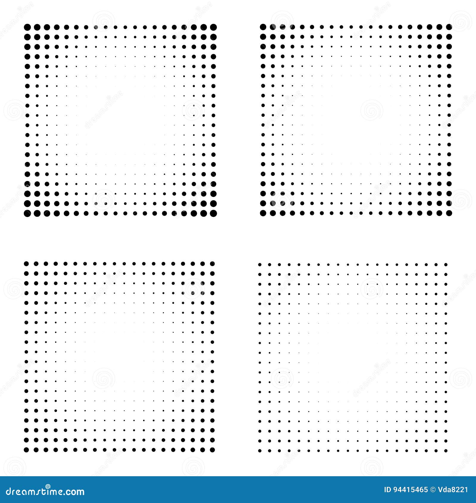 Set Of Halftone Squares Isolated On The White Background. Collection Of ...