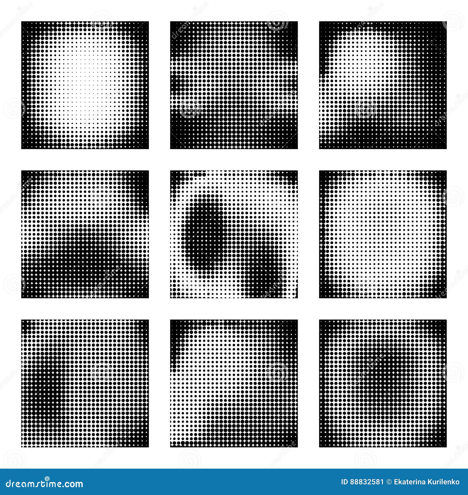 Set of halftone texture stock vector. Illustration of dark - 88832581