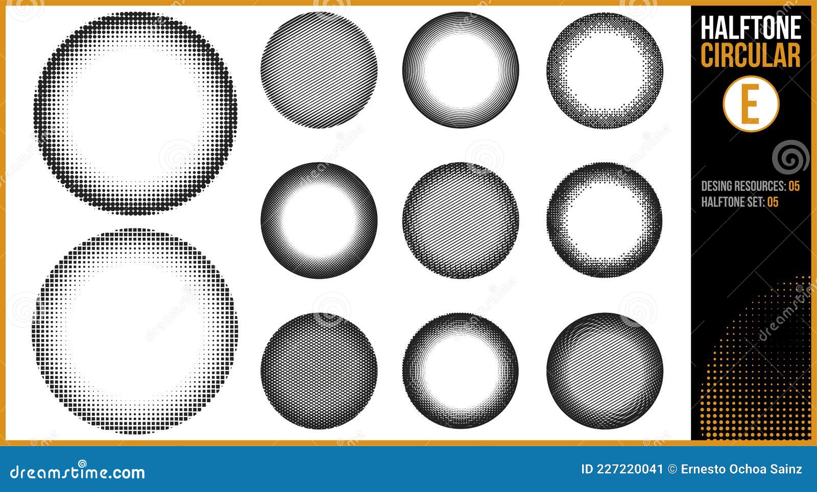 Set of Halftones in a Circular Shape Stock Vector - Illustration of ...