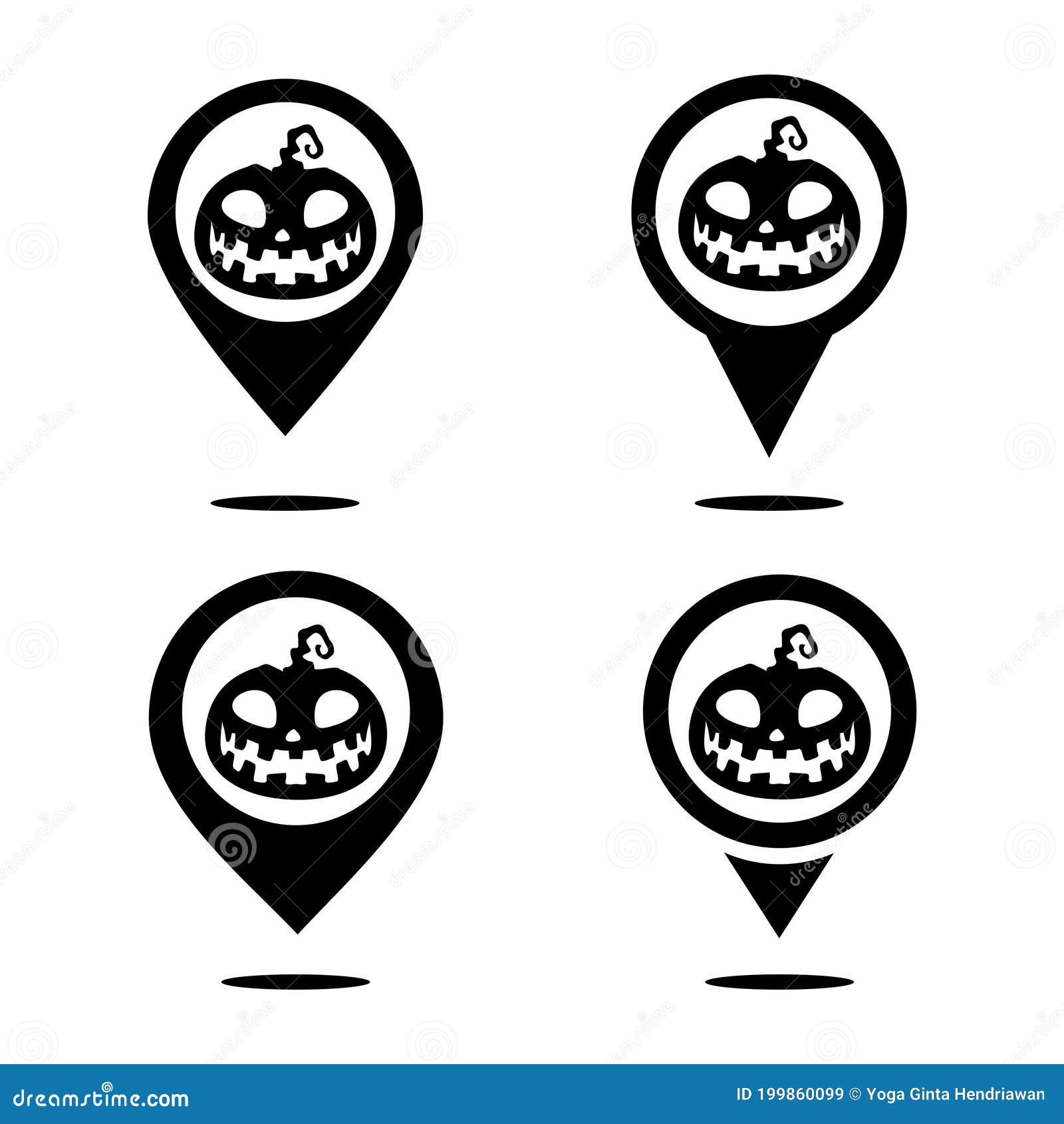 Halloween Location Pin Icon. Horror Place Map Pinpoint Stock Vector ...