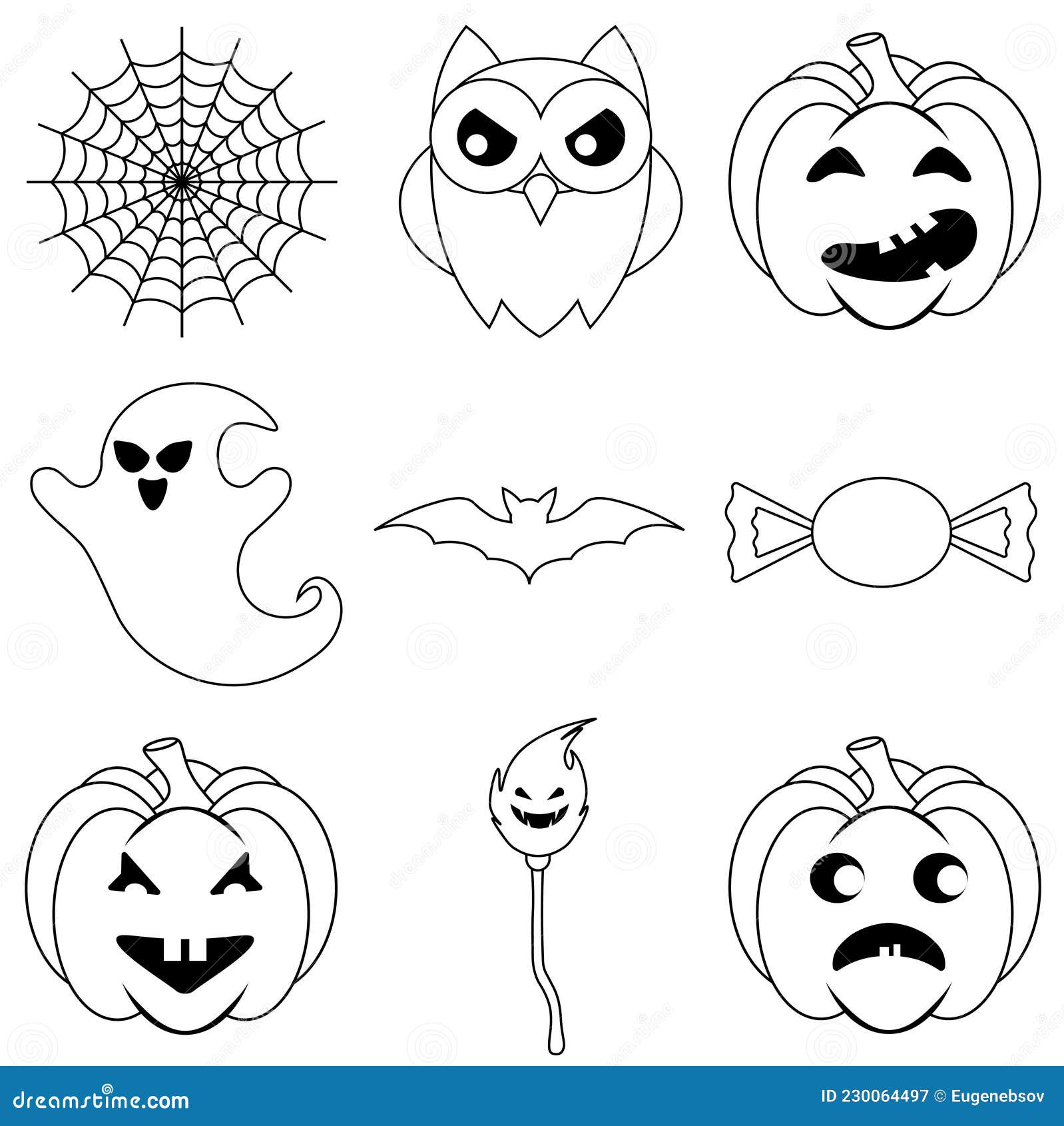 Scary App Icons On Black Background. Creepy Mobile Game Logo Templates ...