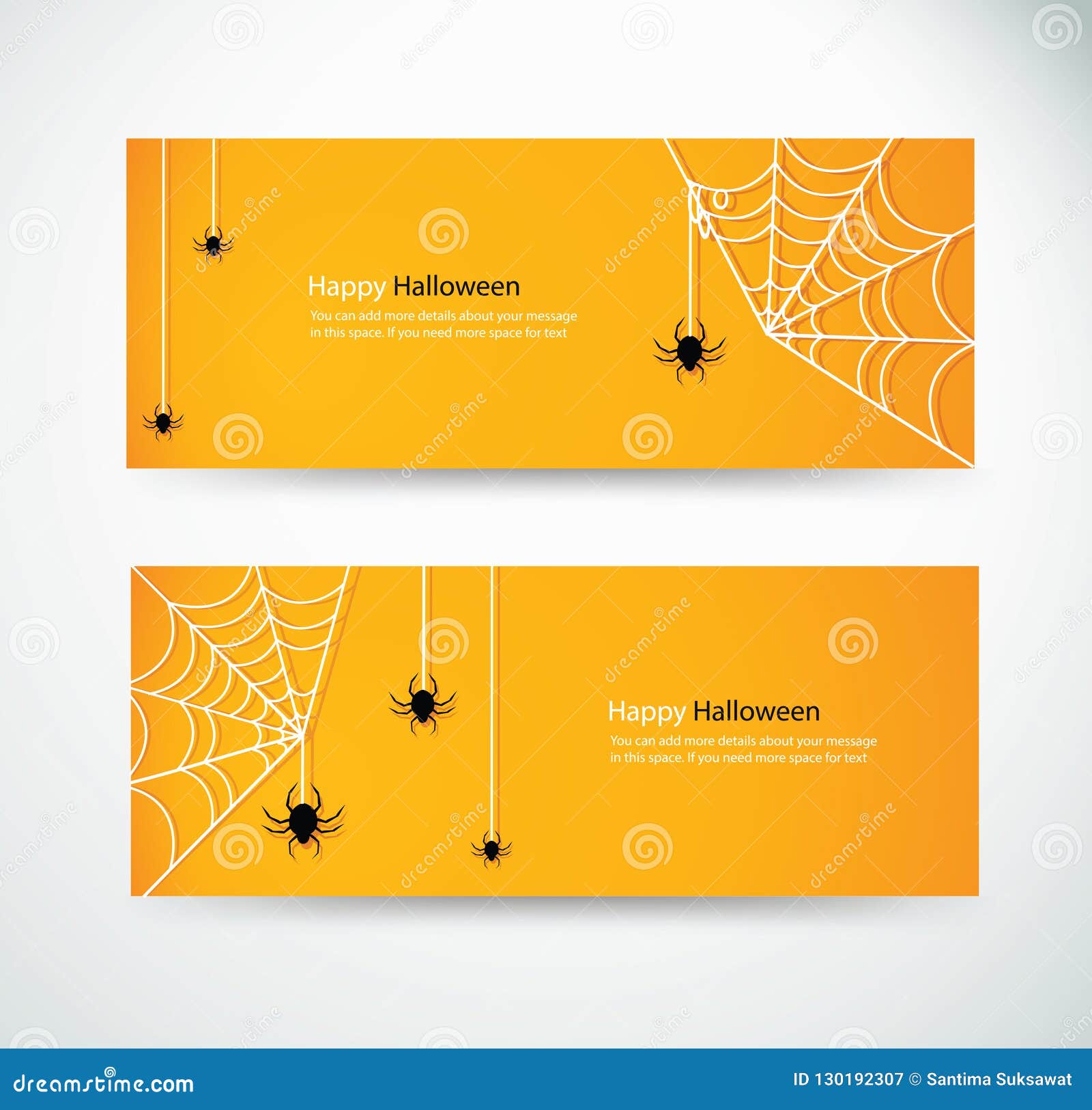 Set Halloween Spider and Wab for Website Headers Banner Designs Vector ...