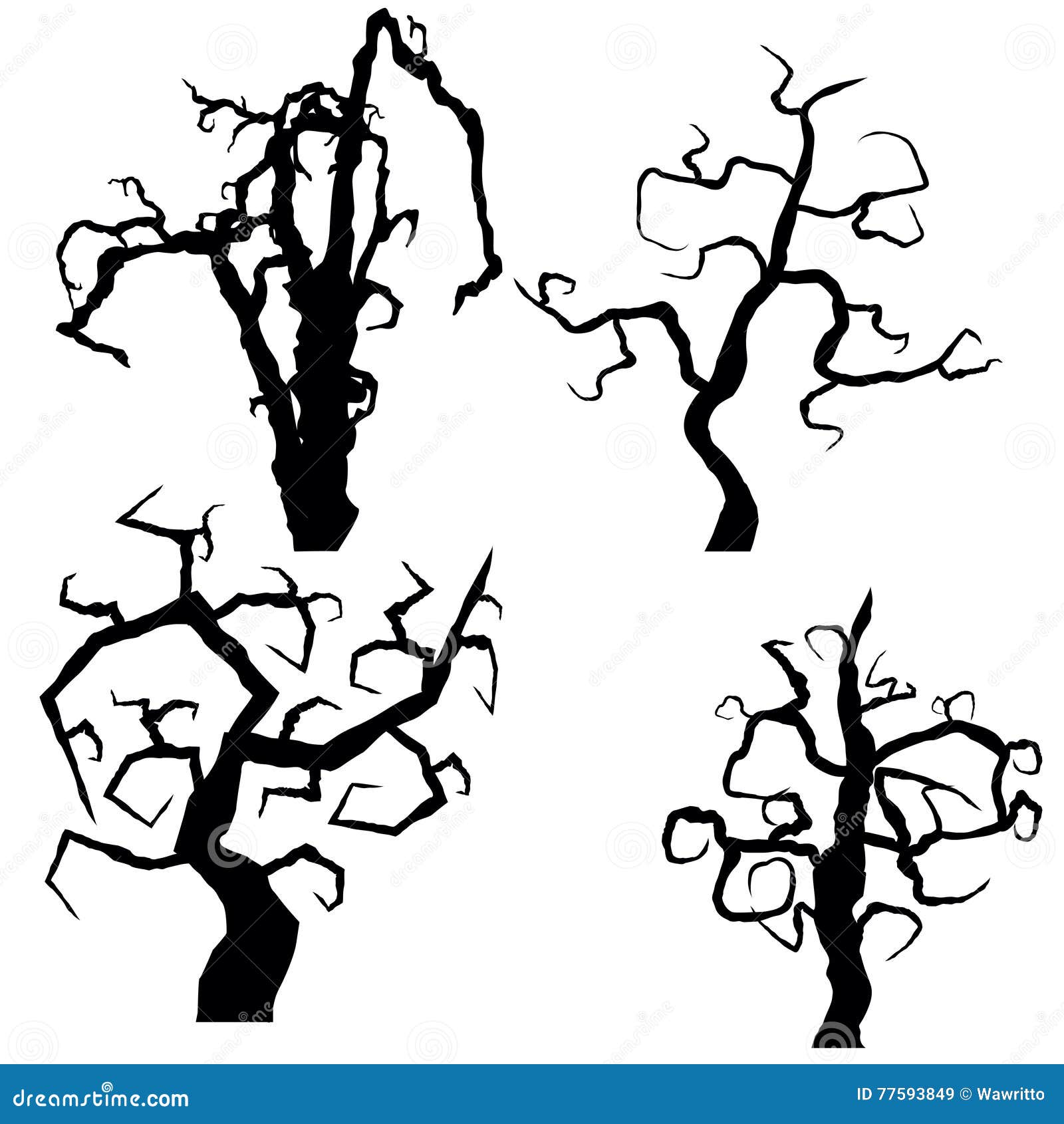 Halloween Set Of Trees And Cages. Set For Halloween. Vector ...