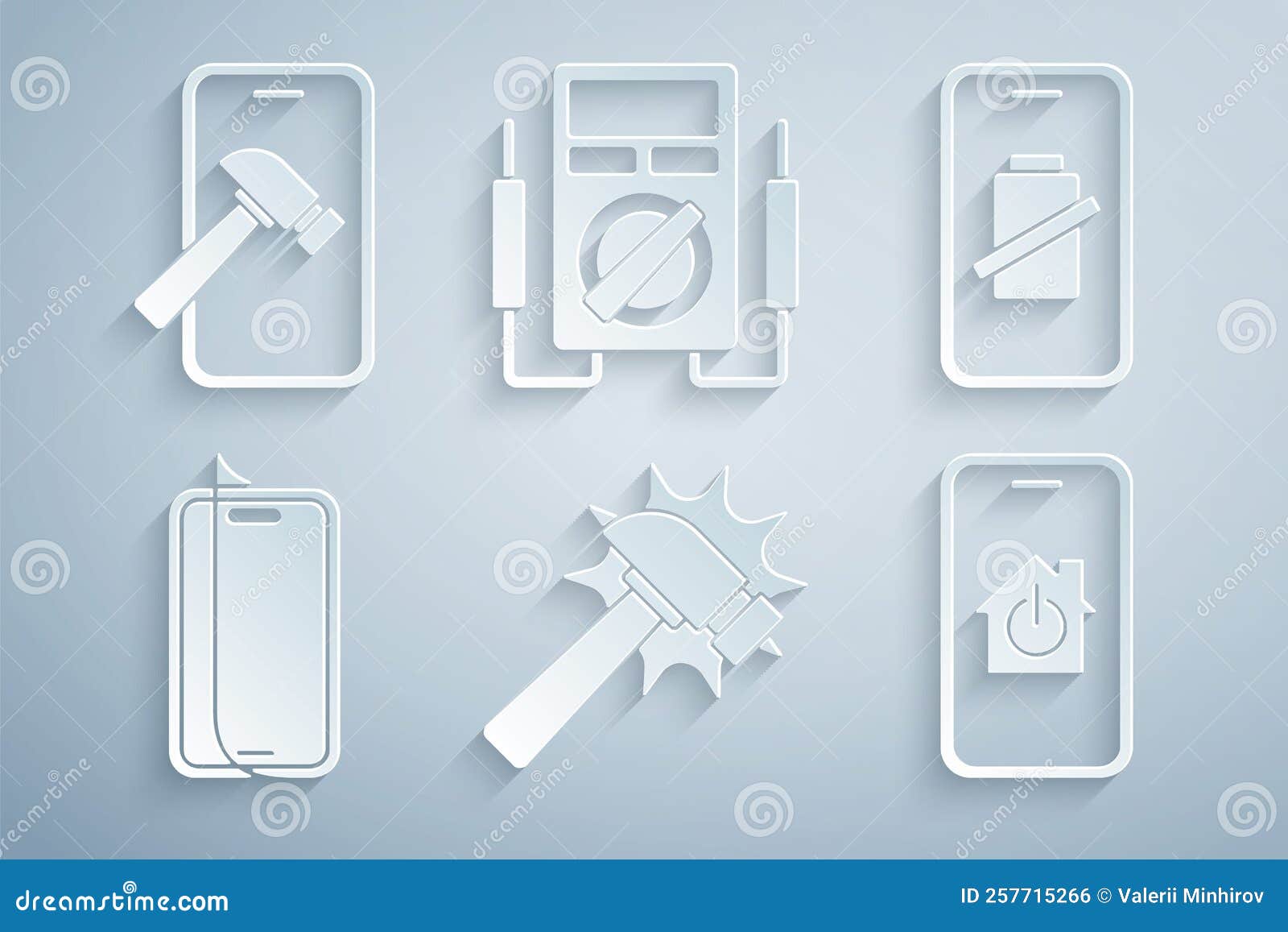 Set Hammer, Smartphone Battery Charge, Glass Screen Protector, Mobile ...