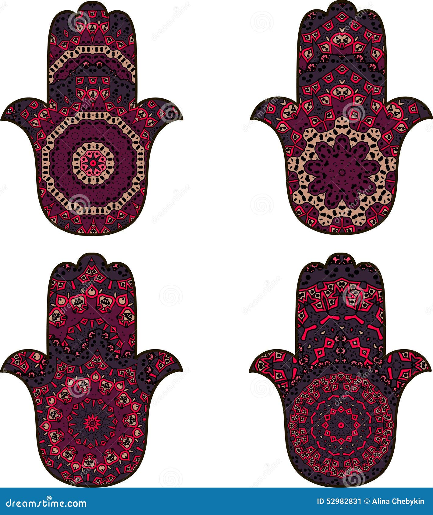 Set of hamsa stock vector. Illustration of religion, star - 52982831