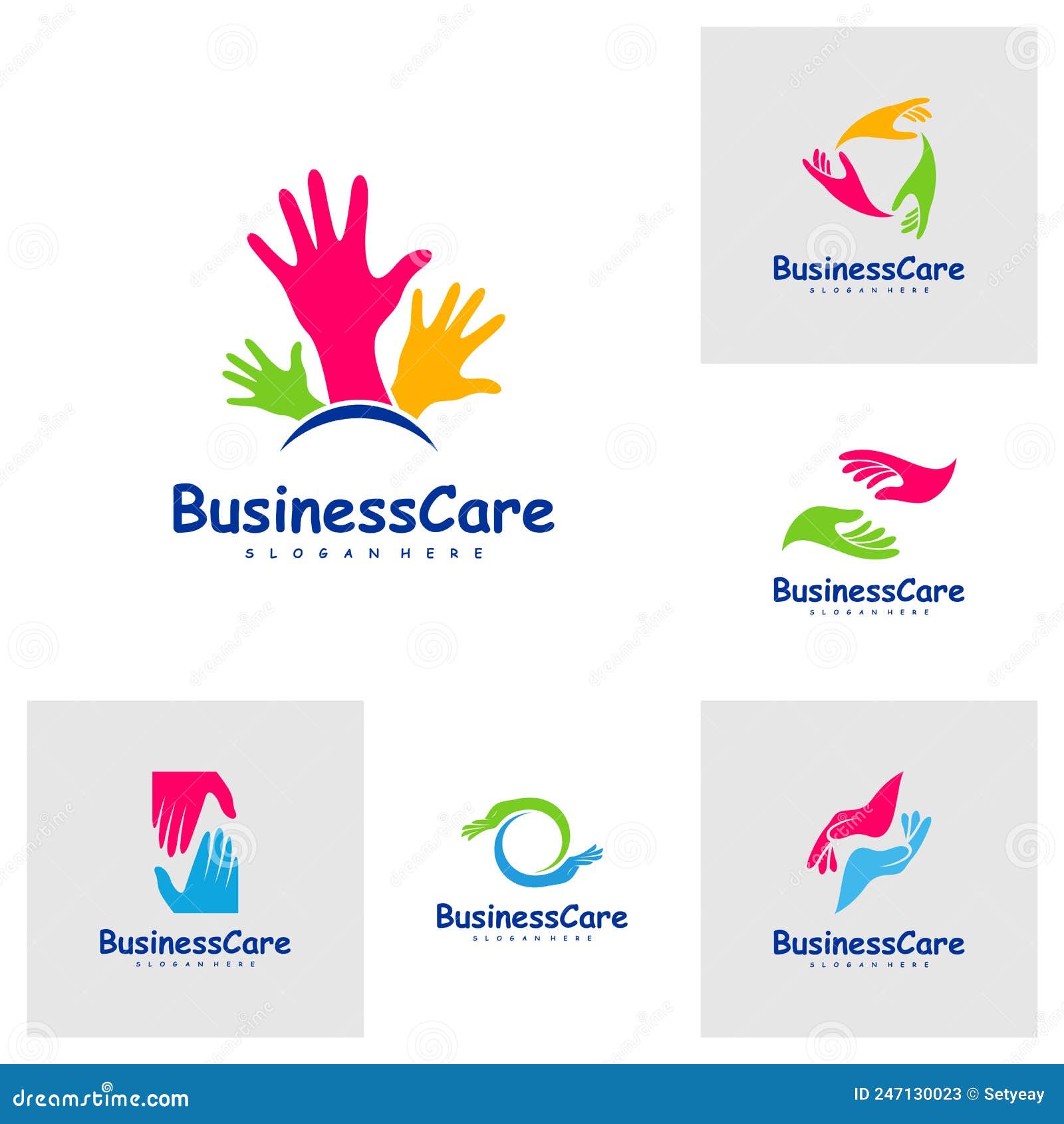 Set of Hand Care Logo Design Vector. Icon Symbol Stock Illustration ...