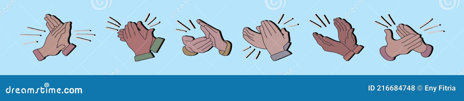 Set of Hand Clapping Cartoon Icon Design Template with Various Models ...