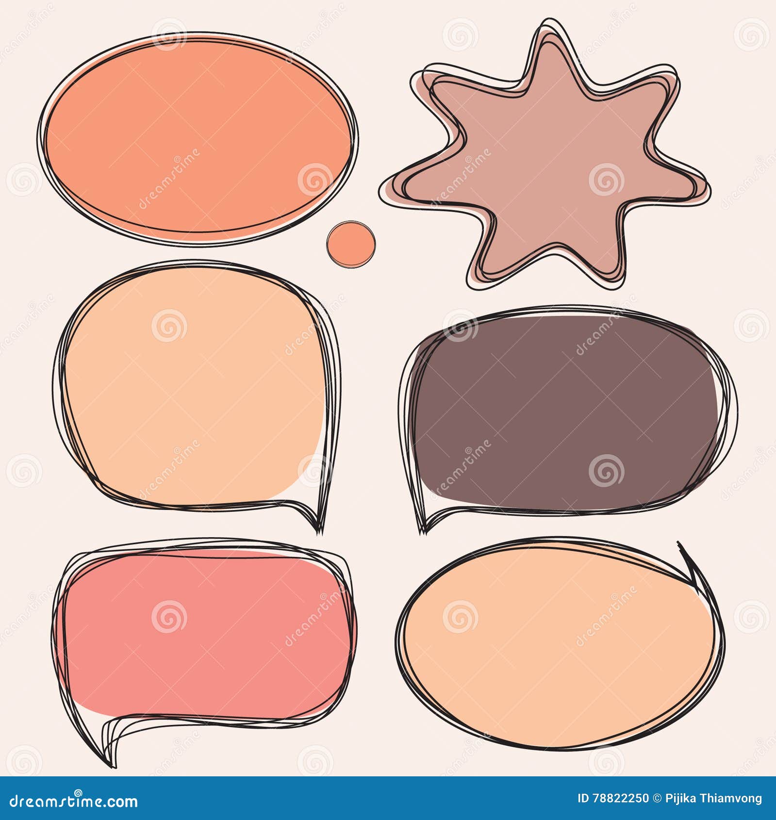 Set of Hand Draw Bubbles. stock vector. Illustration of line - 78822250