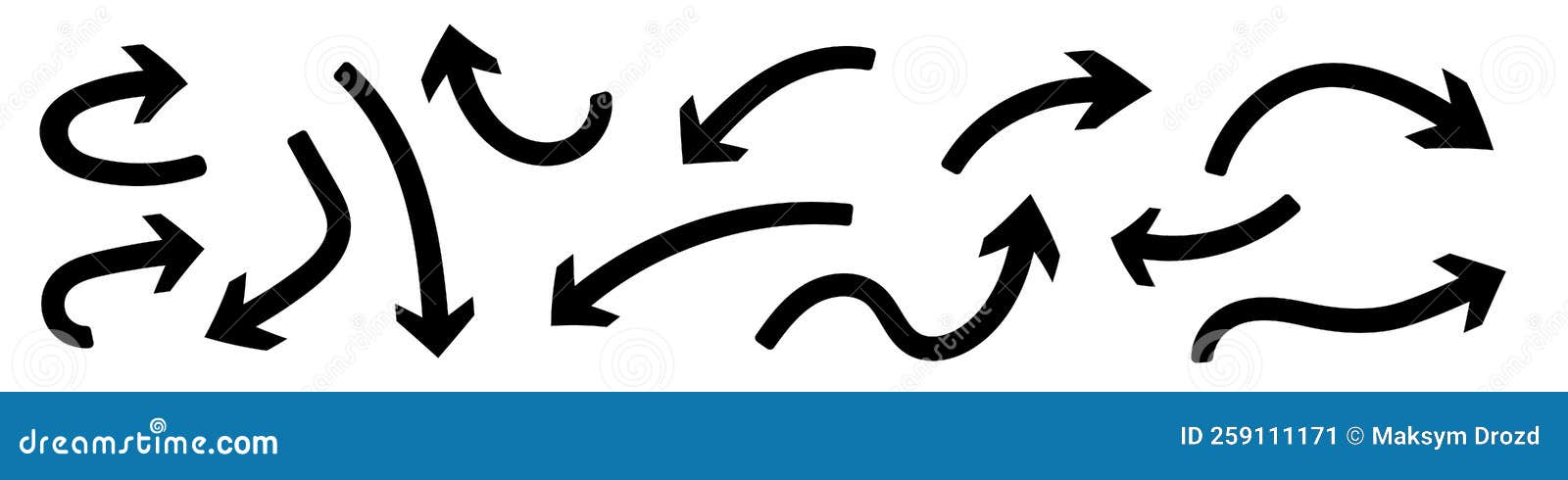Set of Hand Draw Curved Arrows, Vector Elegant Pointers. Stock Vector ... Set of Hand Draw Curved Arrows, Vector Elegant Pointers. Stock Vector ...