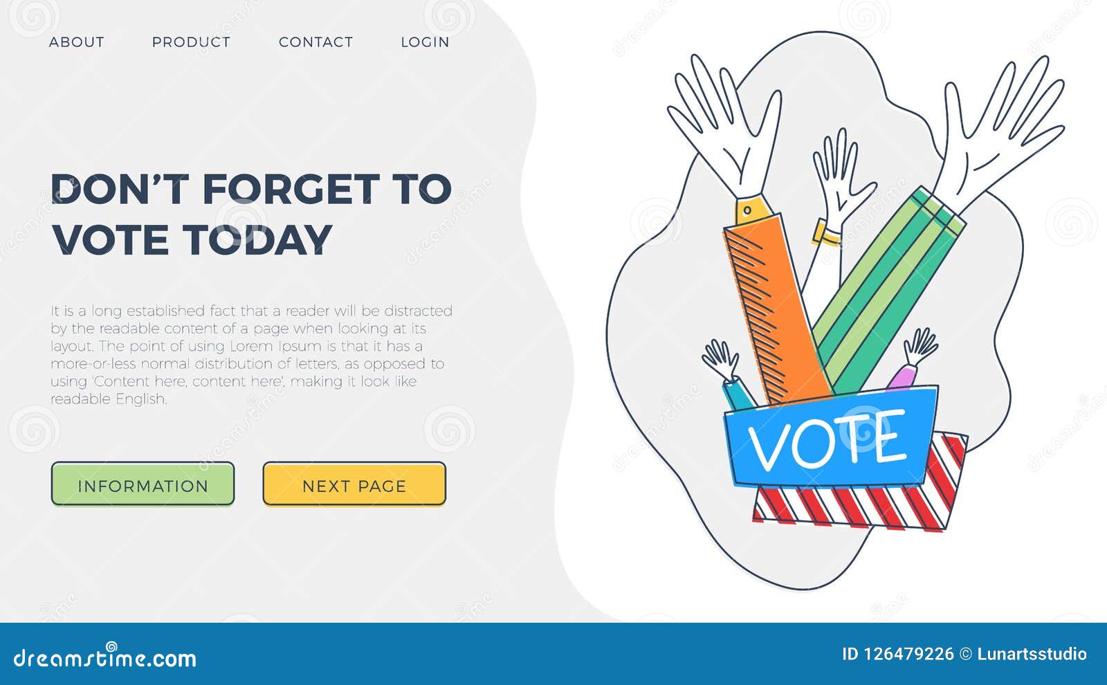 Set of Hand Draw Hands. Voting Concept Illustration. Stock Illustration ...