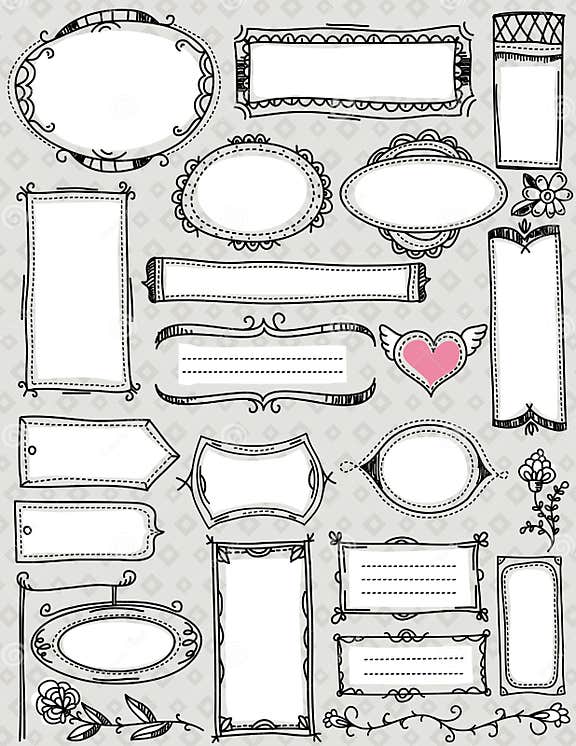 Set of Hand Draw Labels and Banners , Vector Stock Vector ...