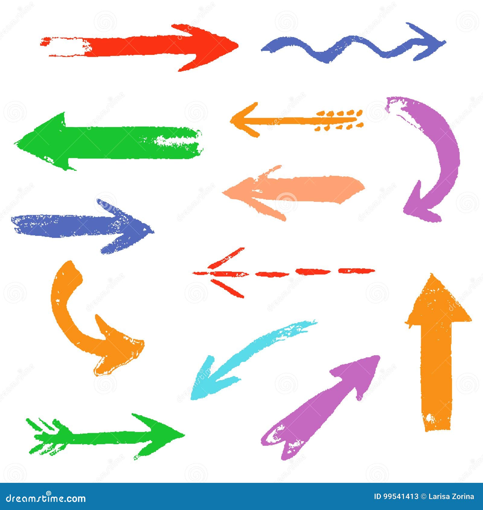 Set of Hand Drawing Comic Arrows. Stock Vector - Illustration of ...