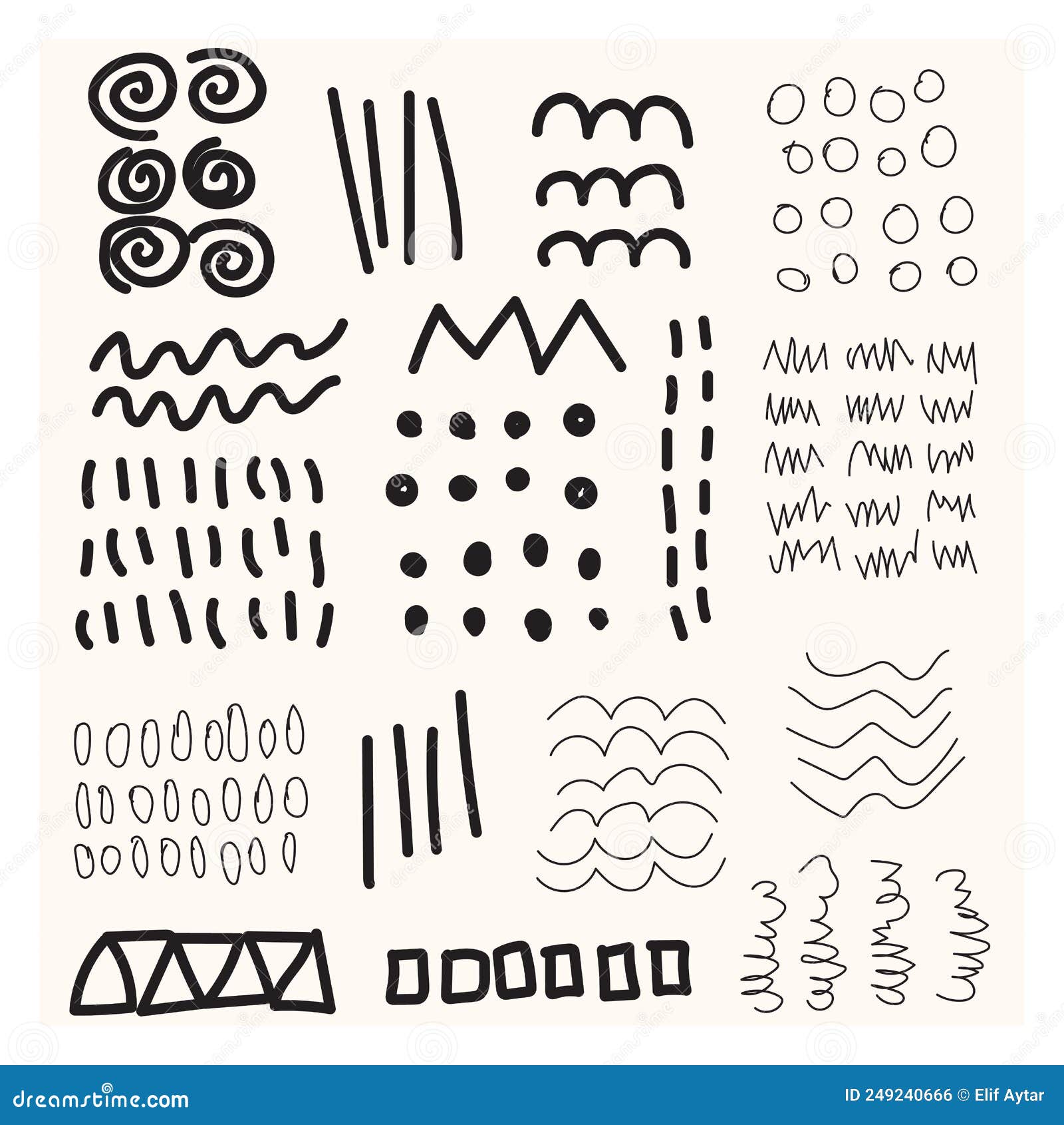 Set of Hand Drawn Abstract Doodle Elements. Use for Concept Design ...