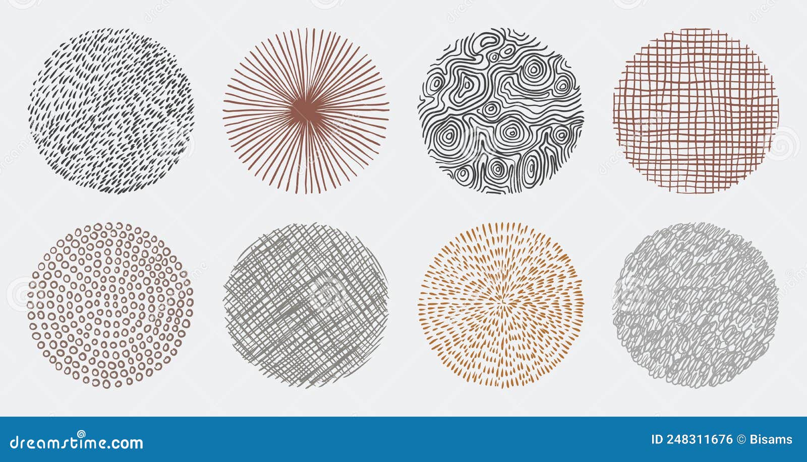 Set of Hand Drawn Abstract Lines and Curves Patterns. Circle Doodle ...