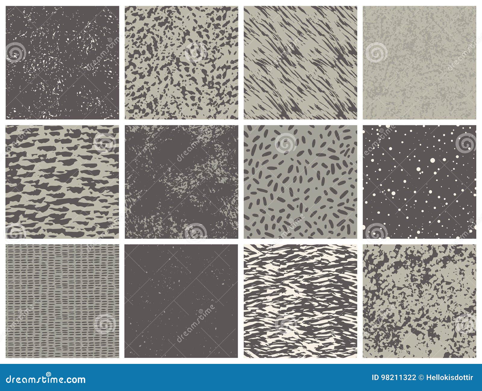 Set of Hand-drawn Abstract Textures Stock Vector - Illustration of ...