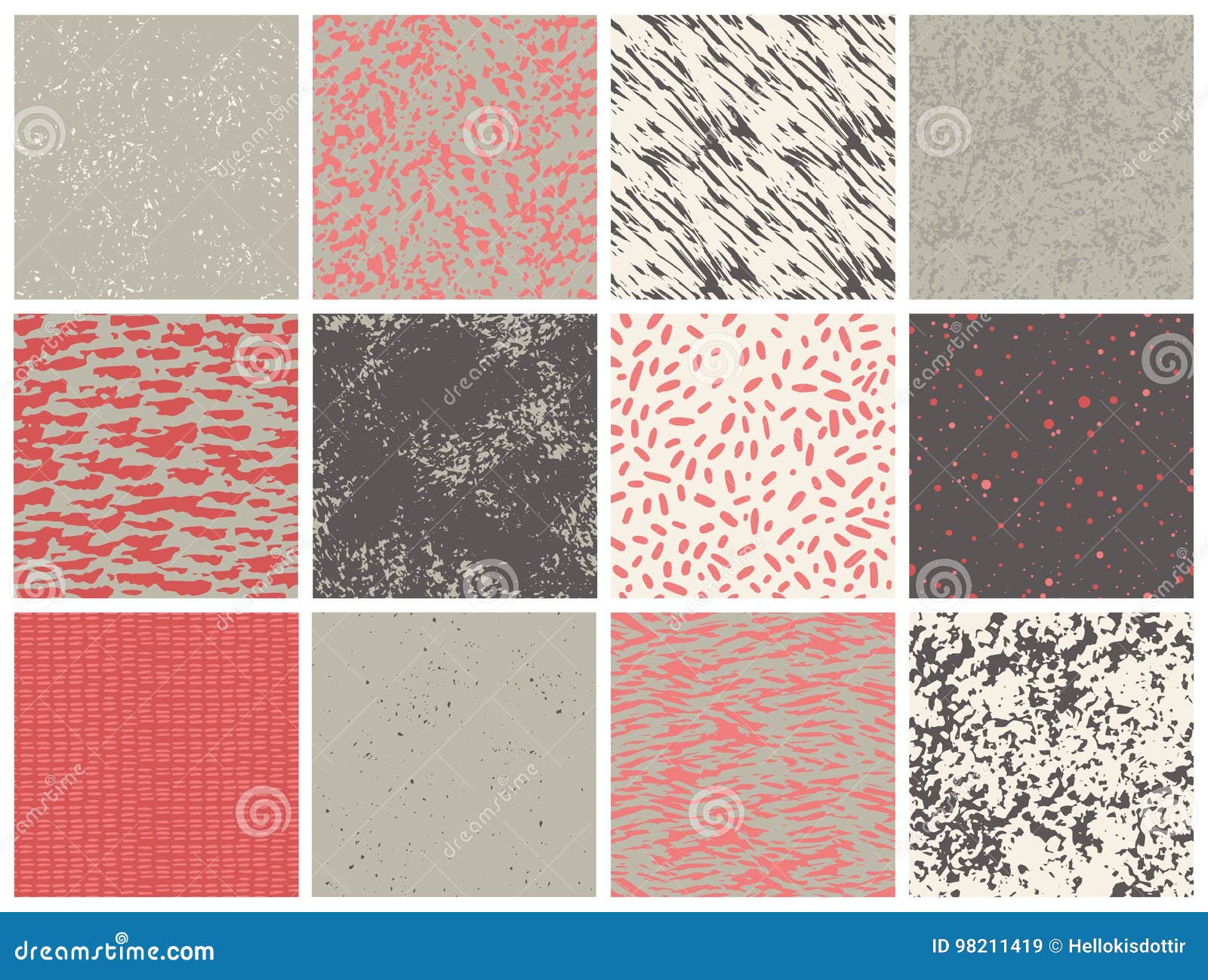 Set of Hand-drawn Abstract Textures Stock Vector - Illustration of ...