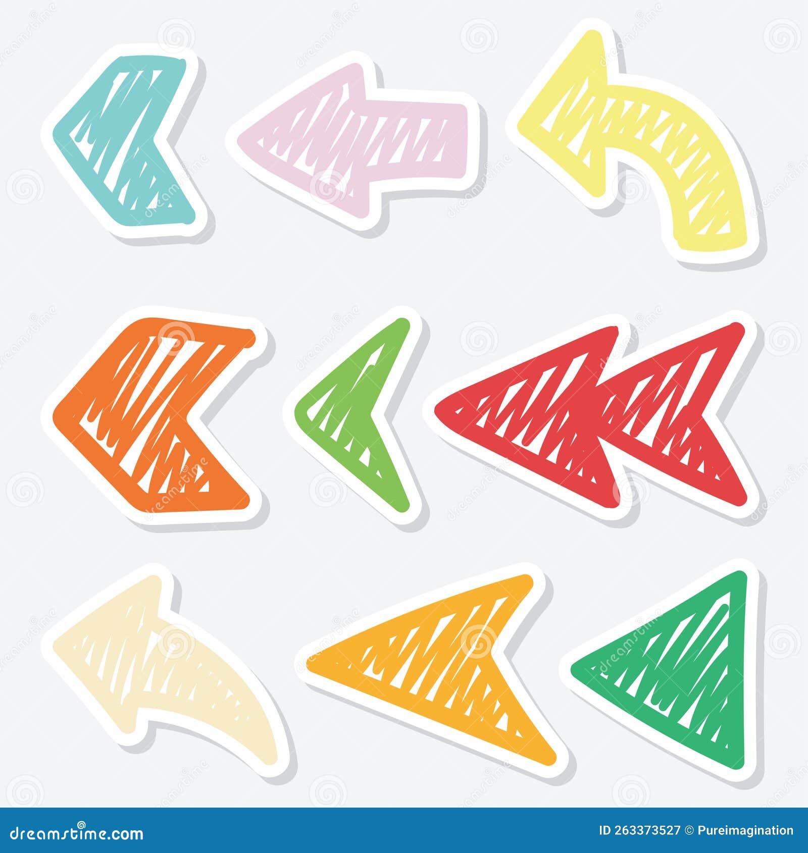 Set of hand drawn Arrow stock vector. Illustration of paper - 263373527