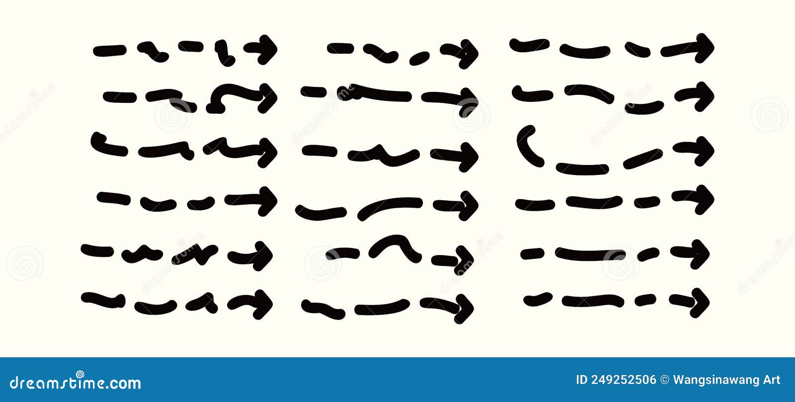 Set of Hand Drawn Arrow Doodles on White Vector Illustration Stock ...