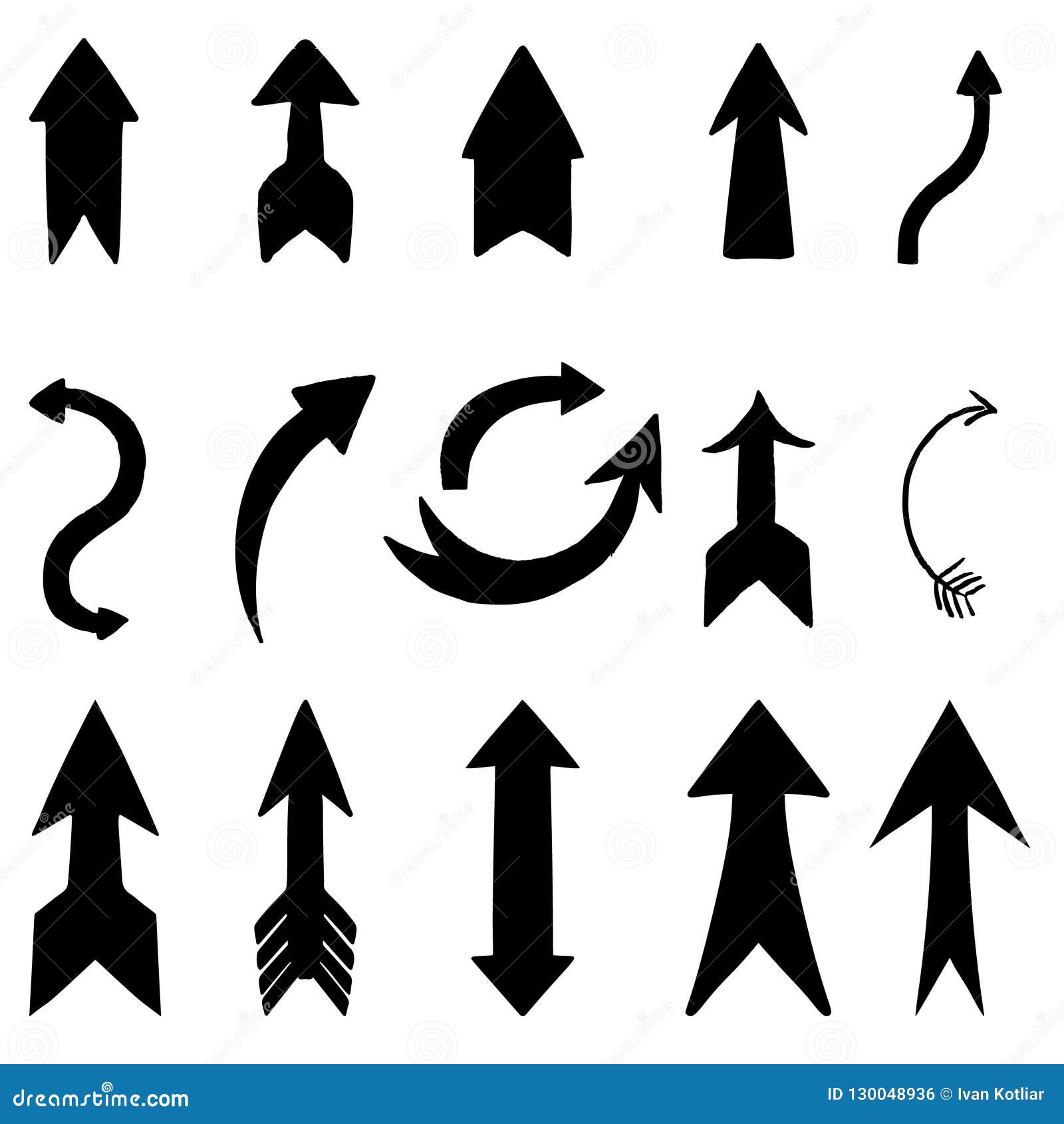 Set of Hand Drawn Arrow Signs. Design Element for Flyer, Card, Banner ...