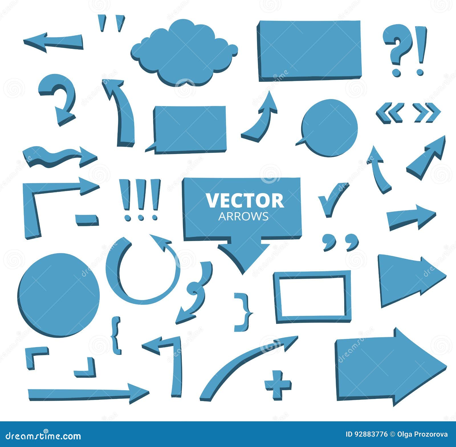 Set of Hand Drawn Arrows and Cartoon Design Elements Isolated on Stock ...