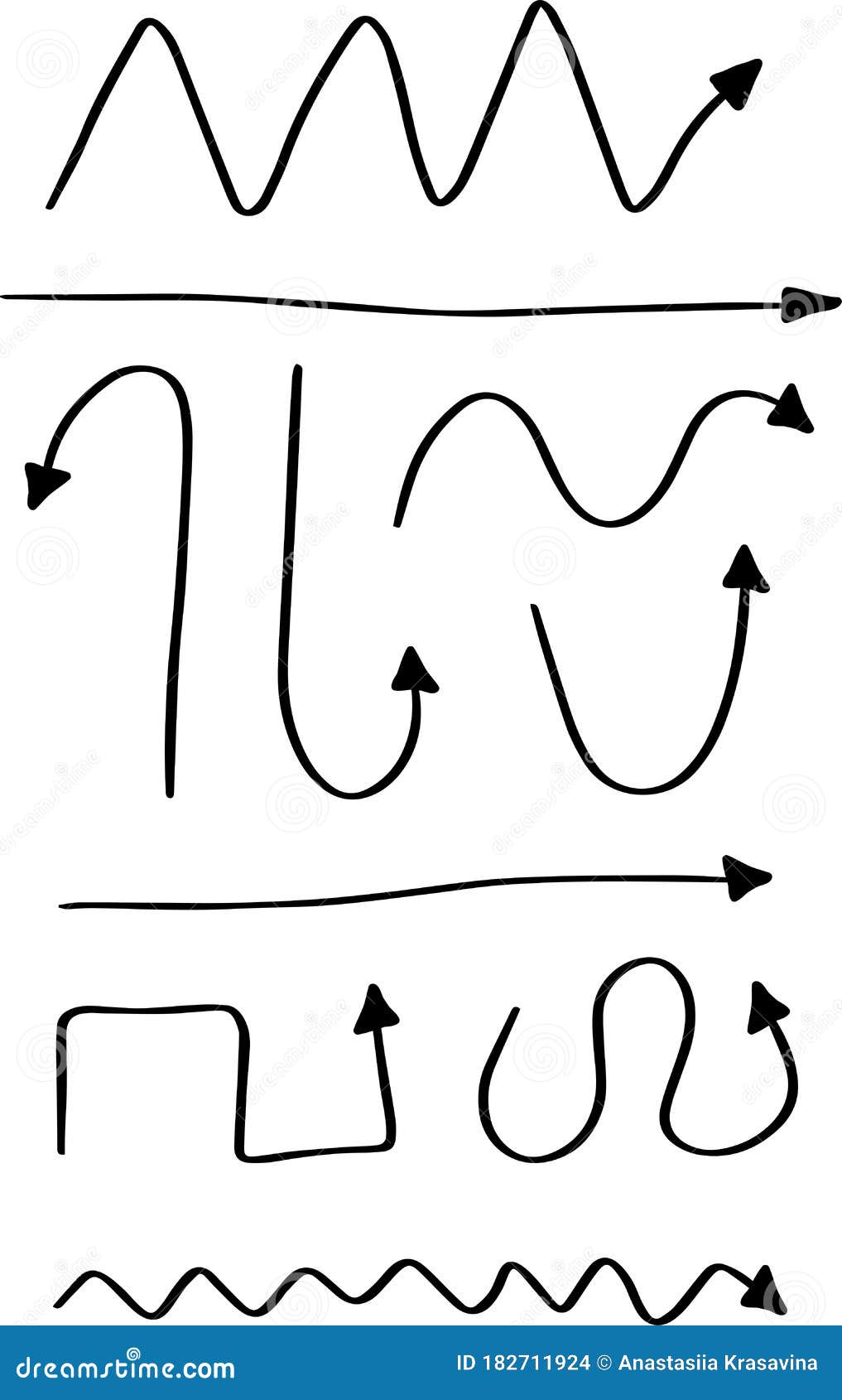 Set of Hand Drawn Arrows with Different Shapes and Forms and Directions ...